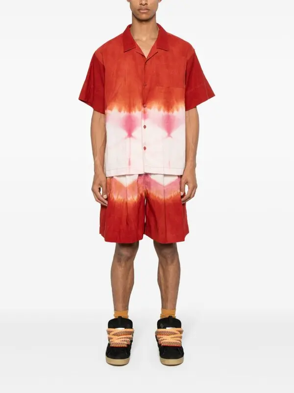 STORY MFG. Bridge Grapefruit Clamp-dye Shorts - Red