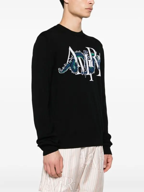 Amiri Logo Jacquard Wool-blend Jumper