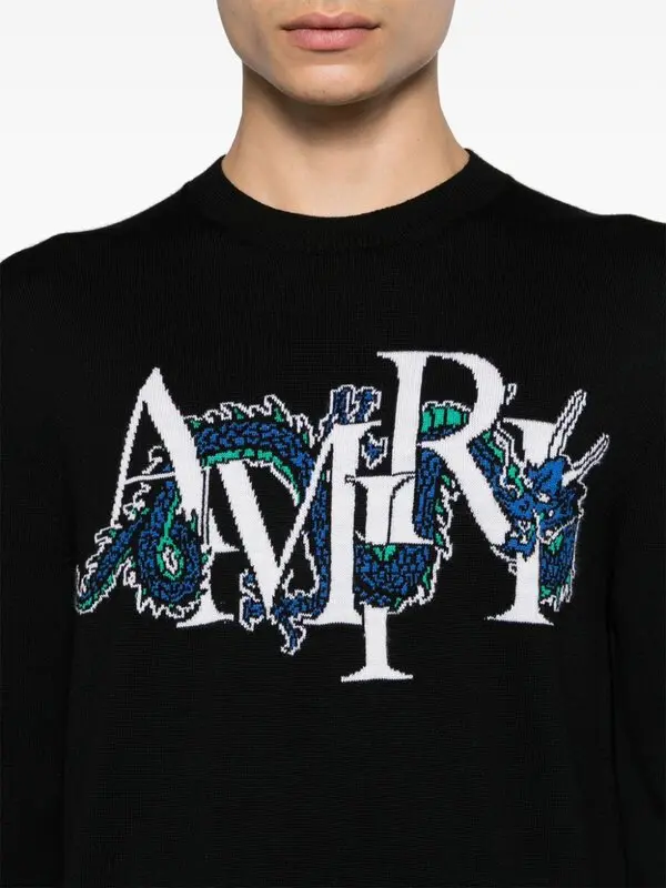 Amiri Logo Jacquard Wool-blend Jumper