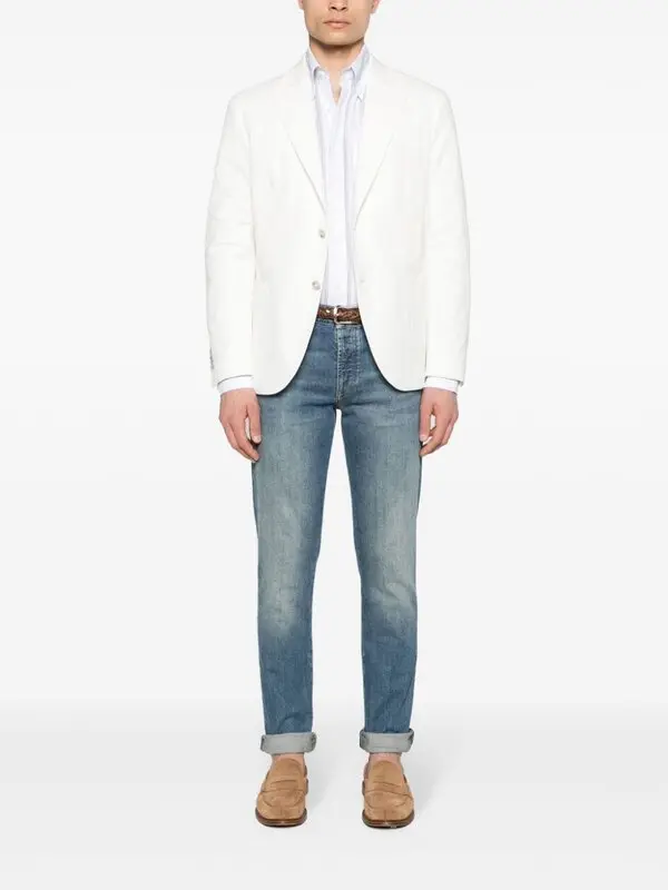 BARBA NAPOLI Single-breasted Cotton Blazer