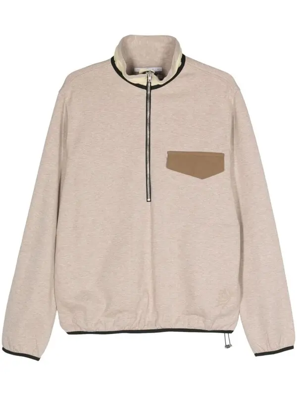 RANRA Mélange Half-zip Sweatshirt - Neutrals