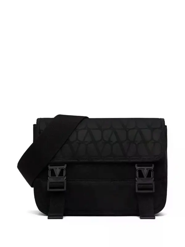 Valentino Garavani Toile Iconographe Jacquard Shoulder Bag - Black