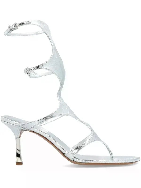 Paris Texas Uma 75mm Gladiator Sandals - Silver