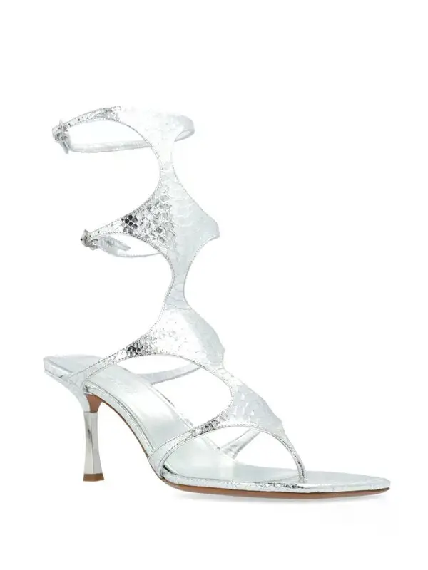 Paris Texas Uma 75mm Gladiator Sandals - Silver
