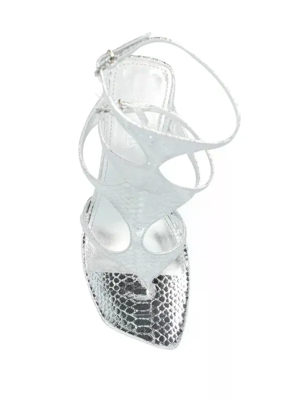 Paris Texas Uma 75mm Gladiator Sandals - Silver