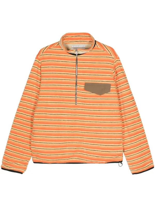 RANRA Striped Half-zip Sweatshirt - Orange