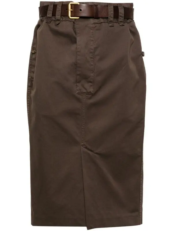 Saint Laurent Cotton Midi Skirt