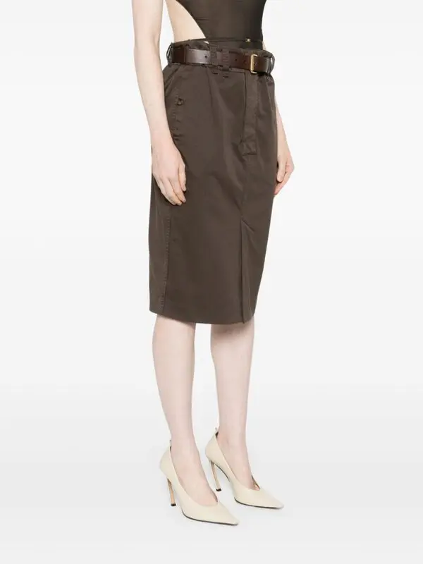 Saint Laurent Cotton Midi Skirt