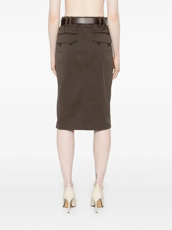 Saint Laurent Cotton Midi Skirt
