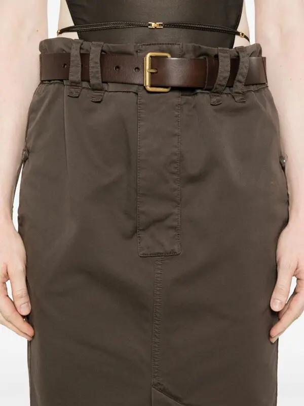 Saint Laurent Cotton Midi Skirt