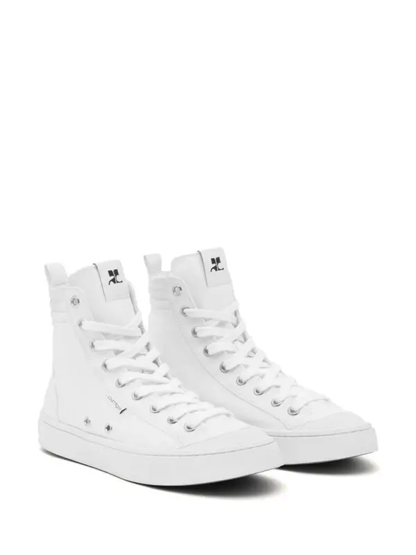 COURREGES Canvas High-top Sneakers - White