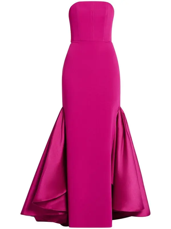 Solace London Jodi Draped Strapless Gown - Pink
