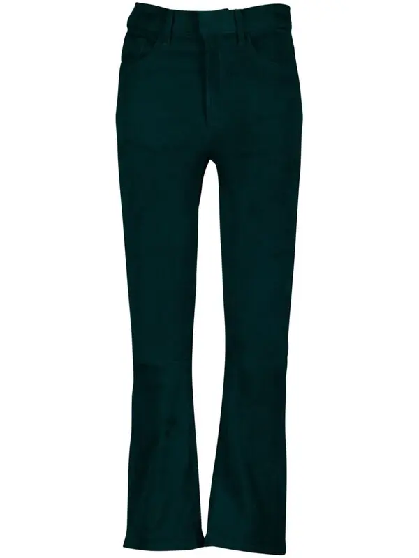 PAULA High-rise Flared Suede Pants - Green