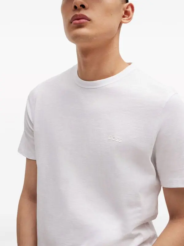 BOSS Cotton Jersey T-shirt With Logo Detail - White