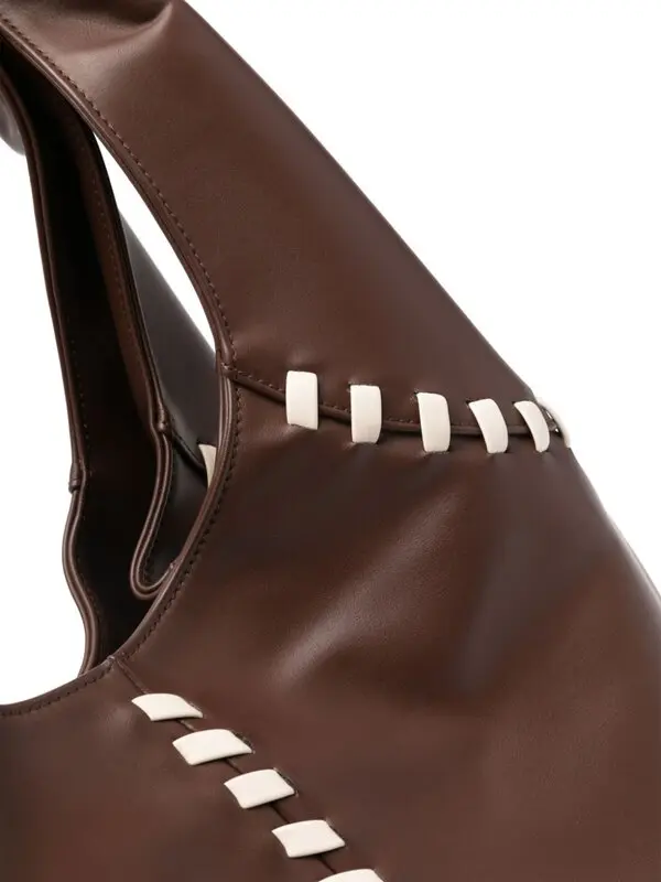 THEMOIRE Ninfa Whipstitch Shoulder Bag - Brown