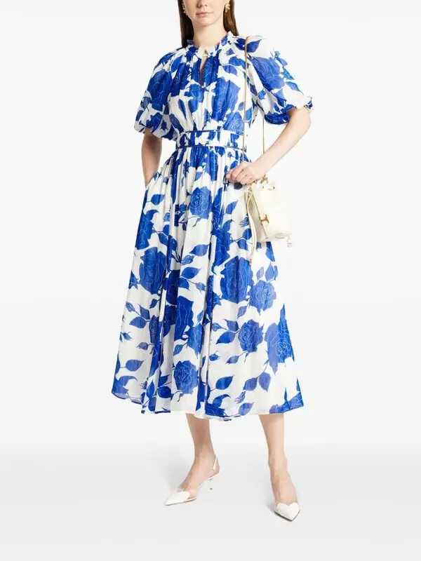 Aje Elysium Floral-Print Midi Dress In Blue - 17% Off | Editorialist