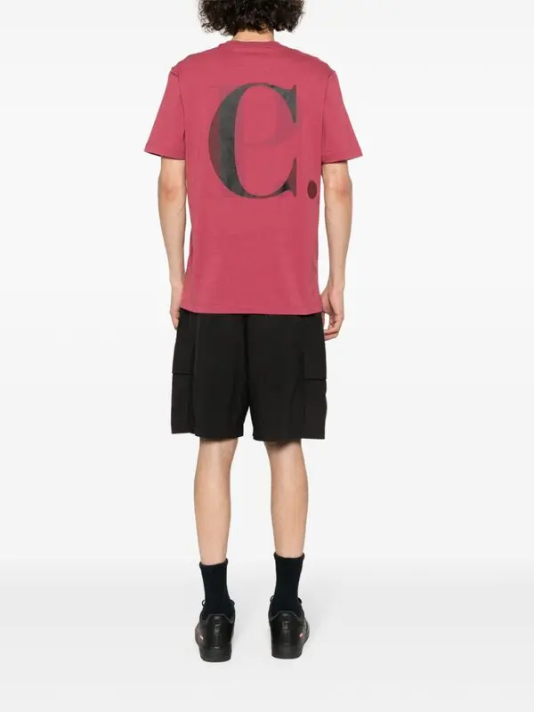 C.P. COMPANY Logo-print Cotton T-shirt - Red