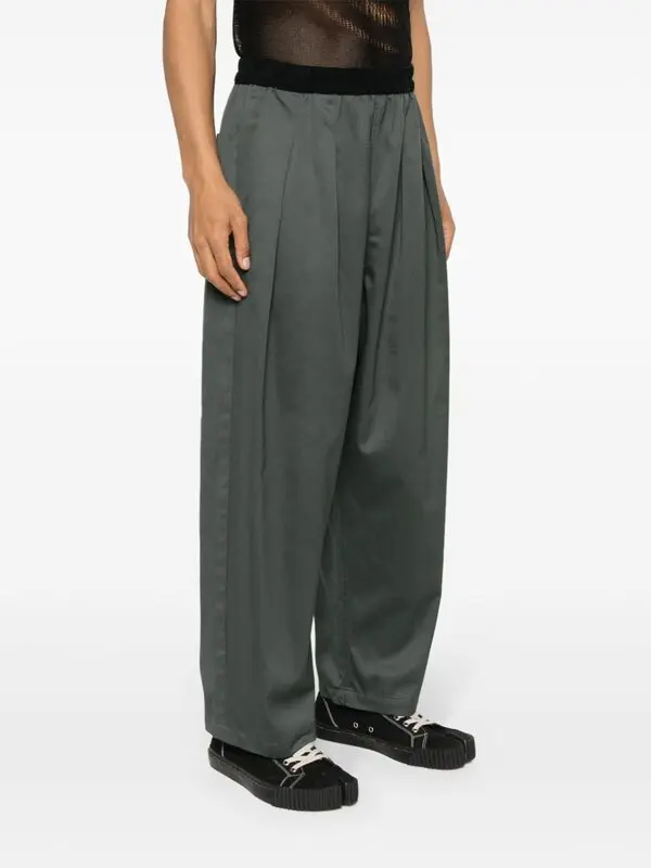 MAISON MARGIELA Pleated Wide Leg Trousers - Grey