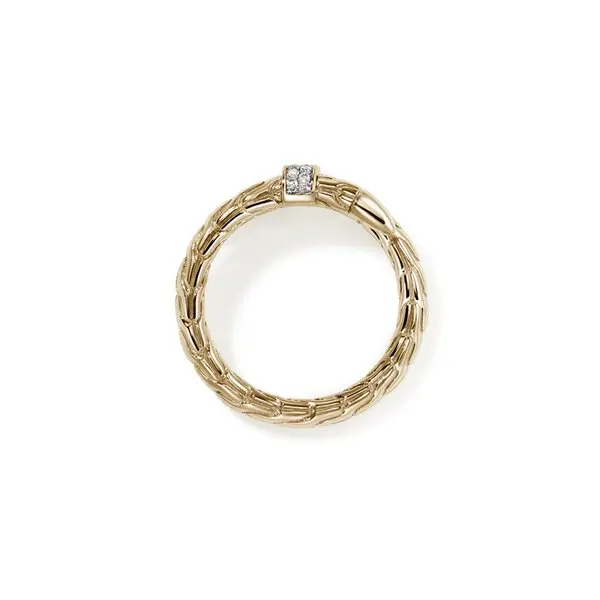 John Hardy Spear Ring With Diamonds - Gold