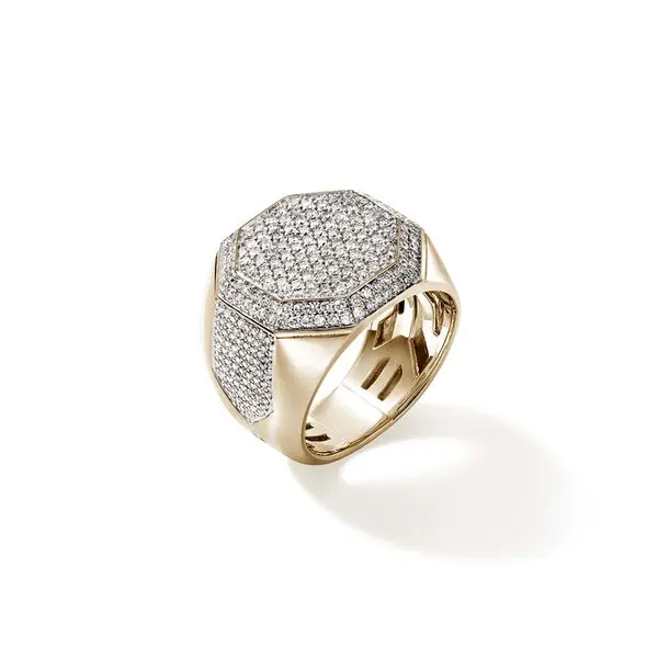 John Hardy Signet Ring With Diamonds