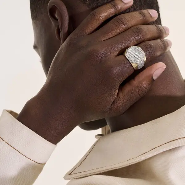 John Hardy Signet Ring With Diamonds