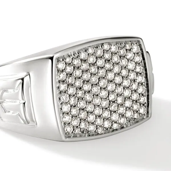John Hardy Signet Ring With Diamonds
