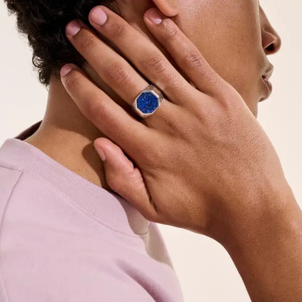 John Hardy Signet Ring With Lapis Lazuli