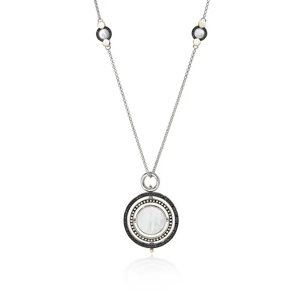 John Hardy Moon Door Necklace With Pearl And Pavé Details - Silver