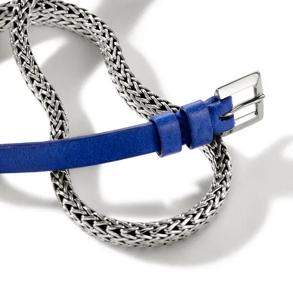 John Hardy Icon Wrap Bracelet In Sterling Silver And Leather