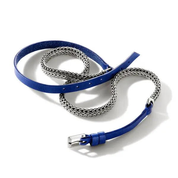 John Hardy Icon Wrap Bracelet In Sterling Silver And Leather