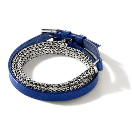 John Hardy Icon Wrap Bracelet In Sterling Silver And Leather