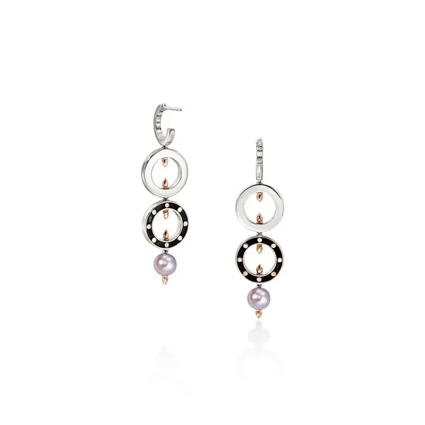 John Hardy Moon Door Earrings Rose Gold, Pavé, Pearl