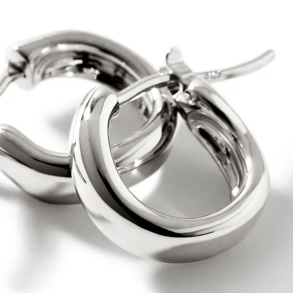 John Hardy Surf Huggie Earrings 12mm - Sterling Silver