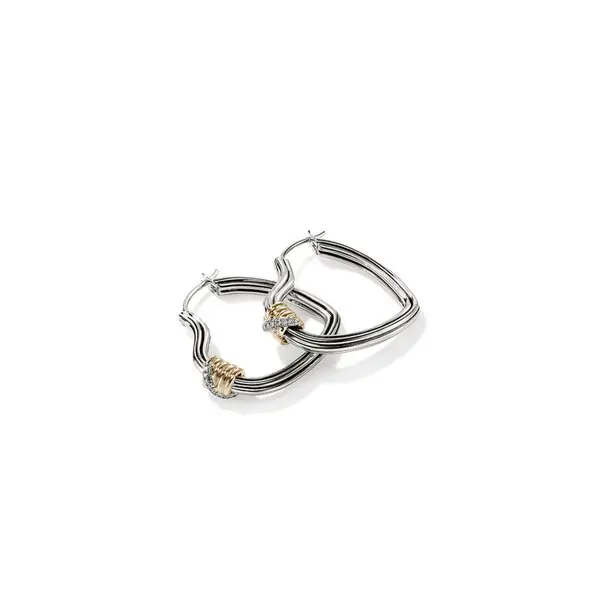 John Hardy Bamboo Heart Hoop Earrings With Diamonds