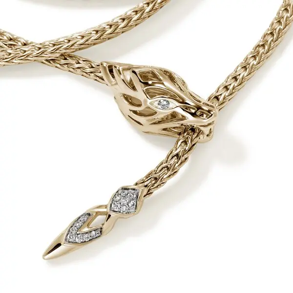 John Hardy Naga Wrap With Diamonds, 2.5mm