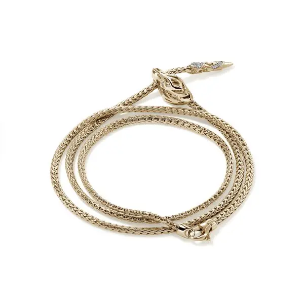 John Hardy Naga Wrap With Diamonds, 2.5mm