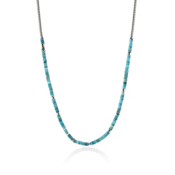 John Hardy Heishi Chain Necklace With Turquoise