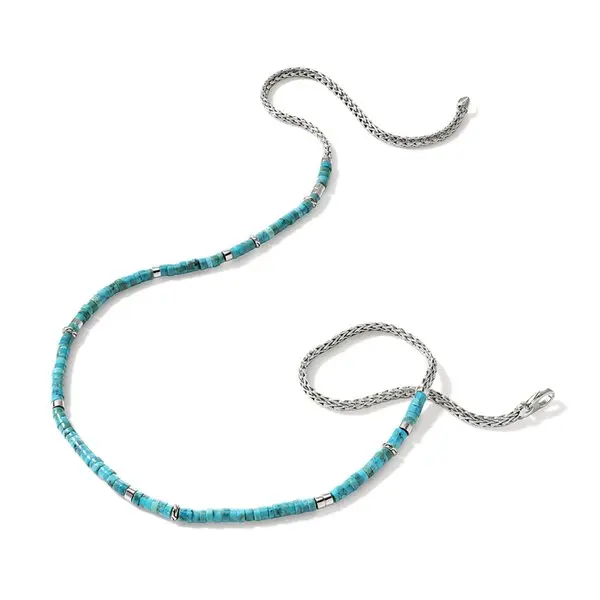 John Hardy Heishi Chain Necklace With Turquoise