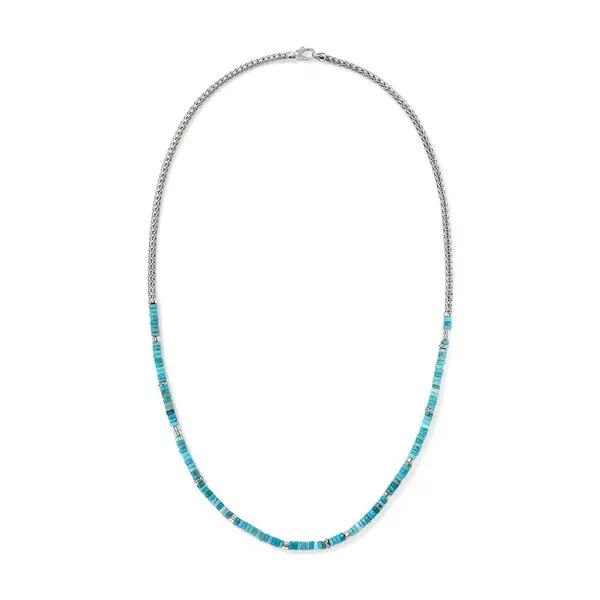 John Hardy Heishi Chain Necklace With Turquoise