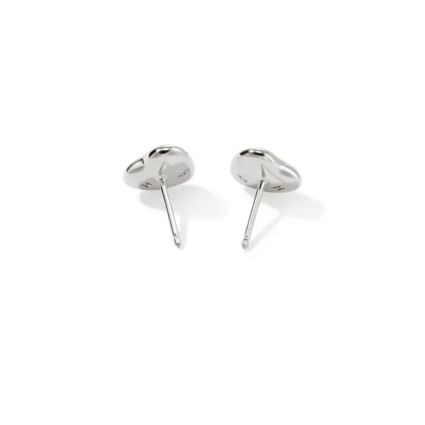 John Hardy Pebble Heart Stud Earrings Diamonds