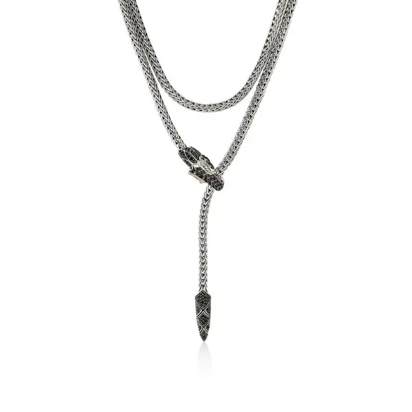 John Hardy Naga Lariat Necklace - Silver