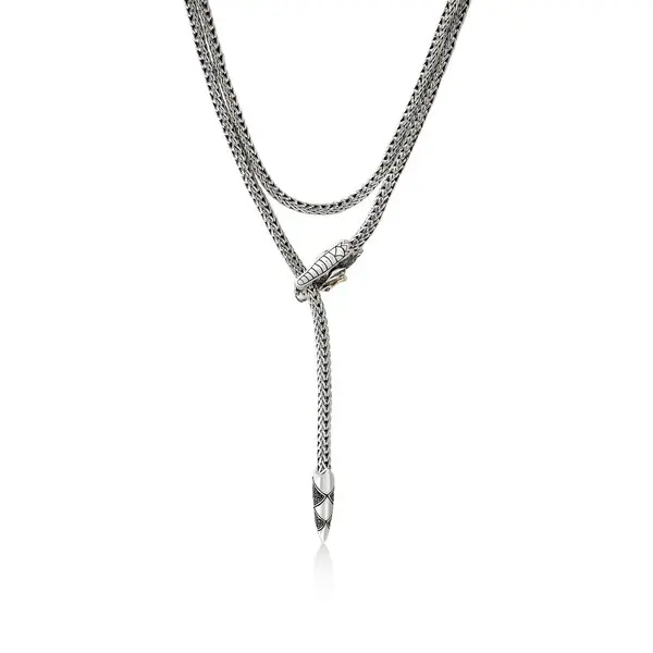 John Hardy Naga Lariat Necklace - Silver
