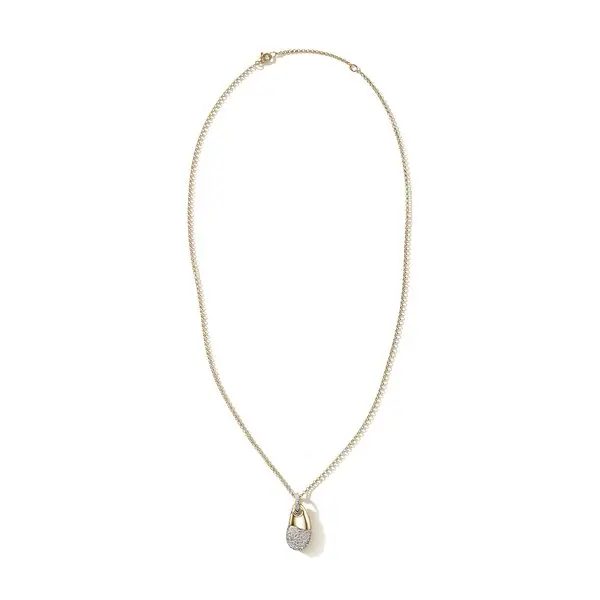 John Hardy Gold Diamond Pebble Pendant Necklace - Silver