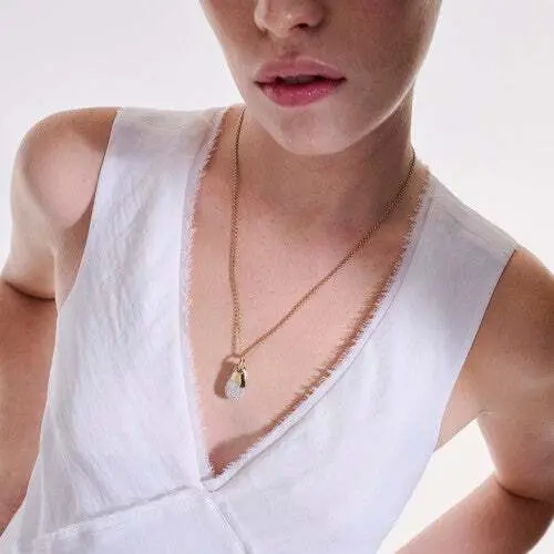 John Hardy Gold Diamond Pebble Pendant Necklace
