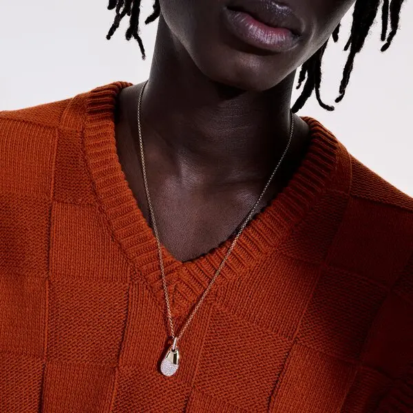 John Hardy Gold Diamond Pebble Pendant Necklace