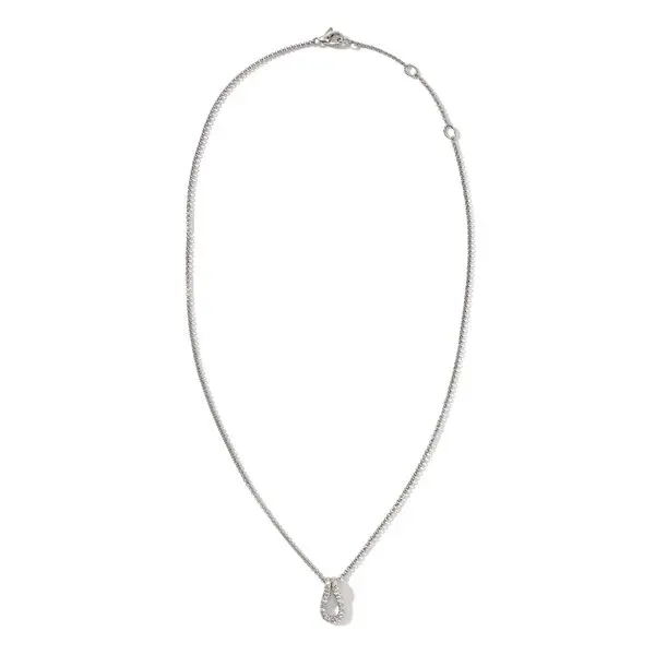 John Hardy Sterling Surf Pendant Necklace With Diamonds - Silver