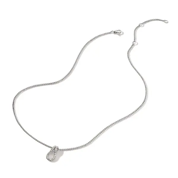 John Hardy Sterling Surf Pendant Necklace With Diamonds
