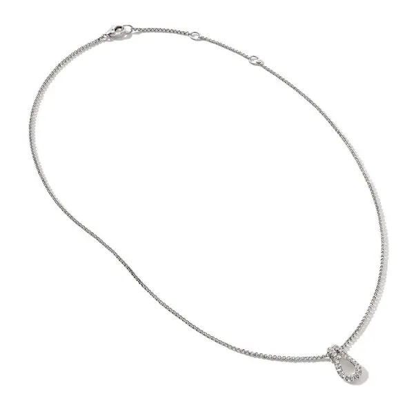 John Hardy Sterling Surf Pendant Necklace With Diamonds