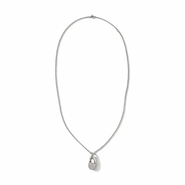 John Hardy Pebble Pendant Necklace With Diamonds - Sterling Silver