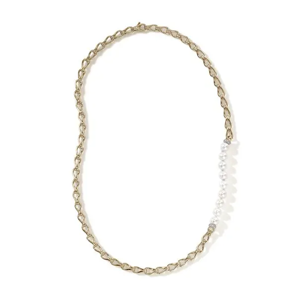 John Hardy Surf Necklace With Pearl And Diamonds